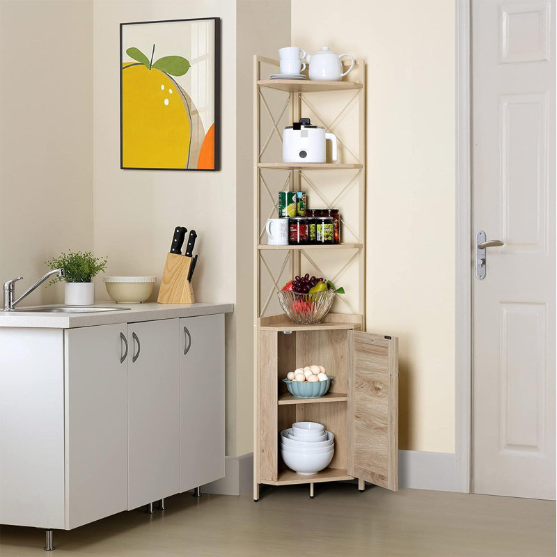 Corner cupboard shelf store